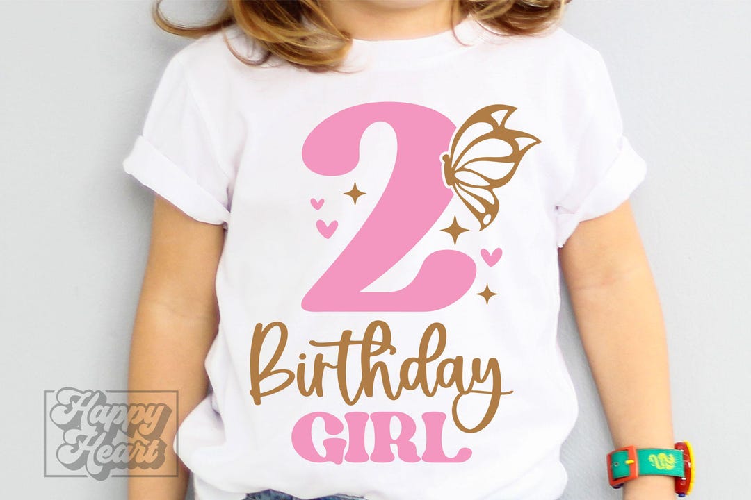 2nd Birthday Girl SVG - Second Butterfly Birthday Girl - Digital ...