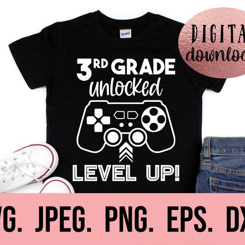 Level up to Third Grade SVG PNG 3rd Grade Svg Back to School - Etsy