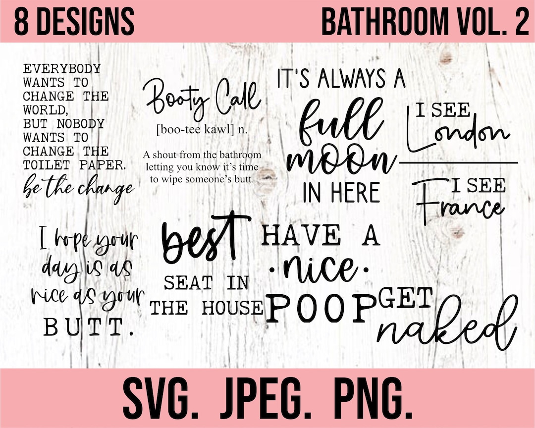 Bathroom Decor Sign Bundle SVG - DIY Bathroom Decor SVG - Bathroom Svg ...