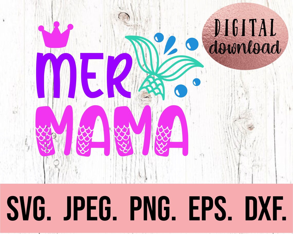Mer Mama SVG Mermaid Mama PNG Mermaid Birthday SVG Under - Etsy UK