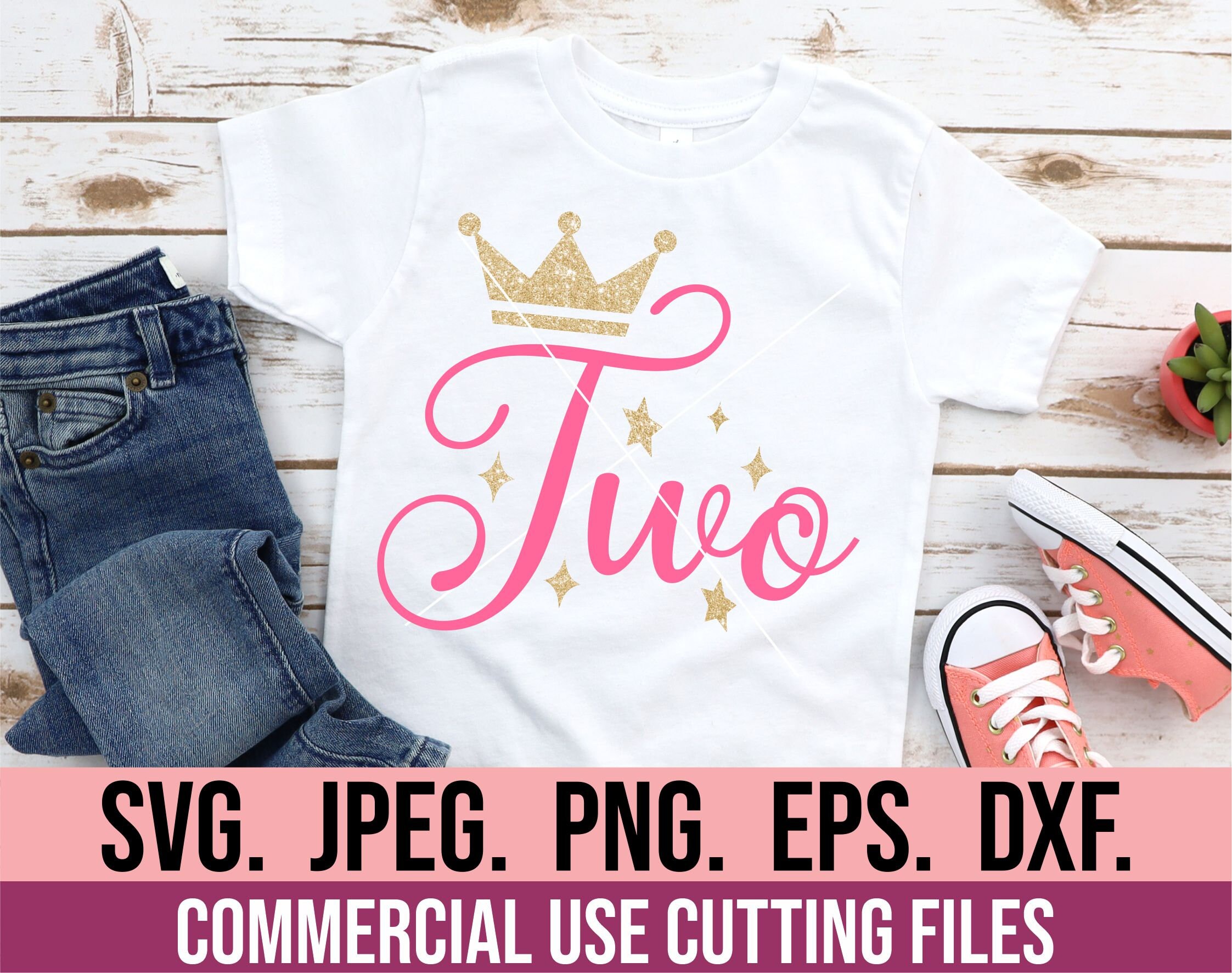 Two SVG Second Birthday Crown SVG 2nd Princess Birthday - Etsy