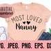 Most Loved Nanny SVG Nanny Shirt Svg Nanny SVG Digital Download Cricut ...