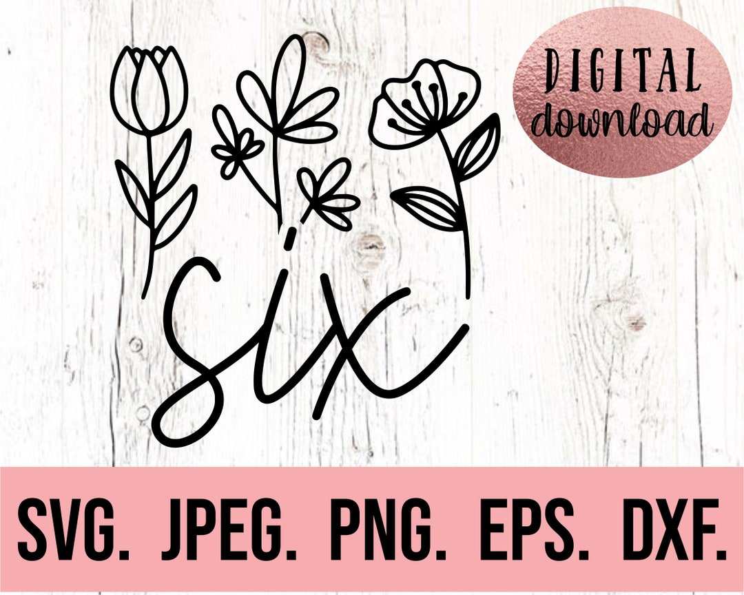 Six SVG - Sixth Birthday SVG - 6th Birthday Girl - Digital Download ...
