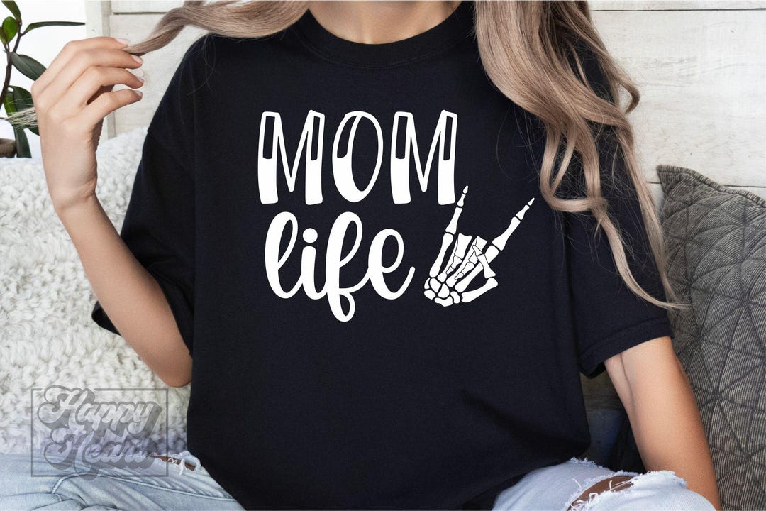 Mom Life SVG PNG - Skeleton Mom Life - Inked Mama - Skeleton Peace Sign ...
