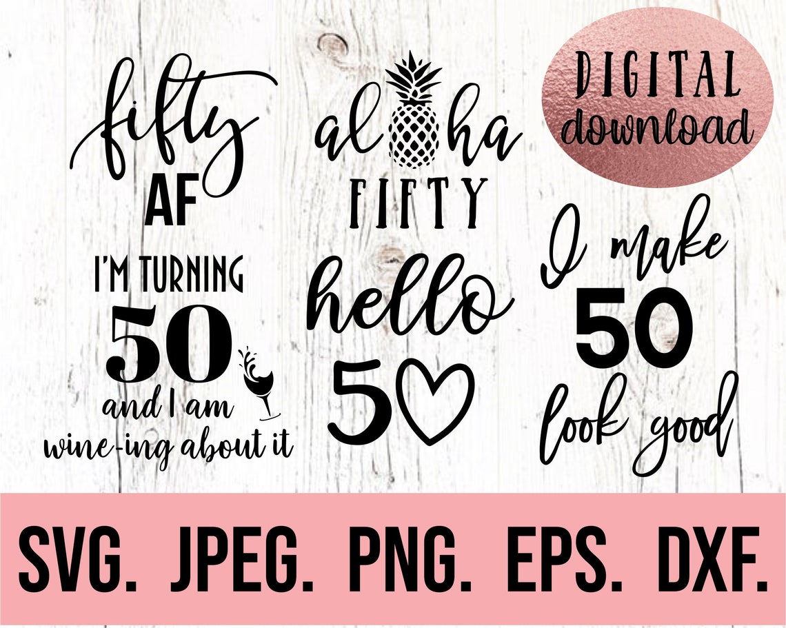 50th Birthday svg Bundle 50th Birthday Design Fifty SVG | Etsy