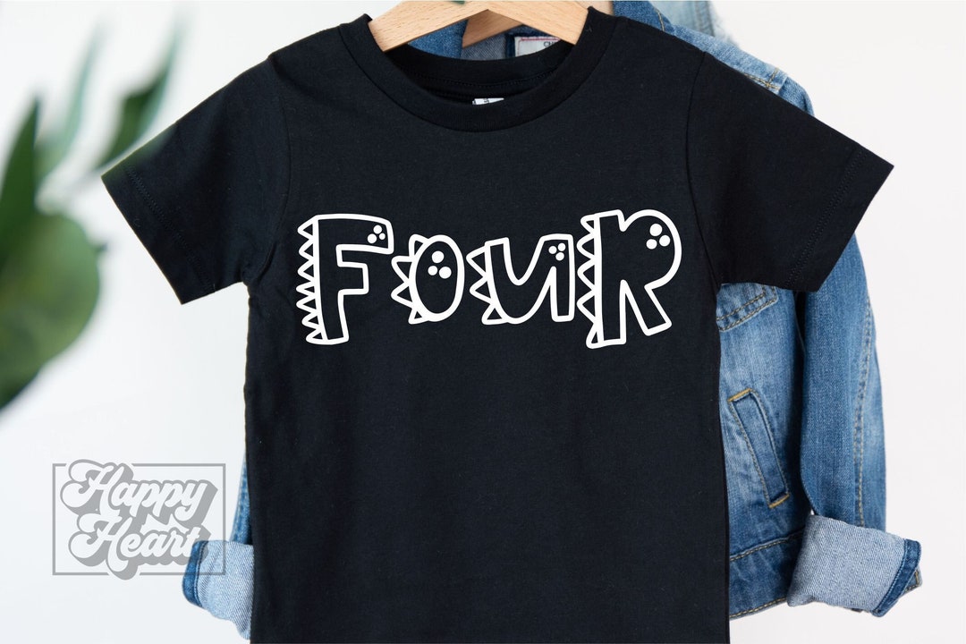 4th Birthday Dinosaur SVG PNG - I Am Four Dinosaur SVG - Fourth ...