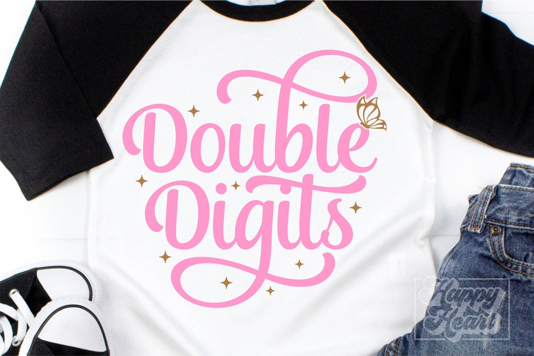 Butterfly Double Digits SVG PNG - 10th Birthday Girl SVG - Hello Ten ...