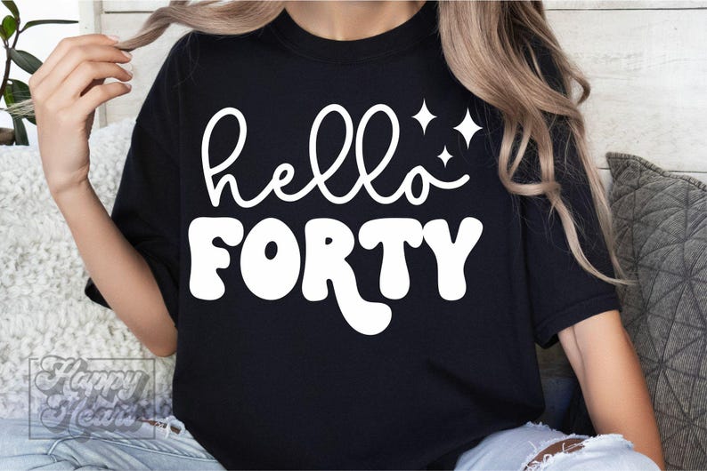 Hello Forty SVG PNG - 40th Birthday Design - Forty Era SVG - Hello 40 ...