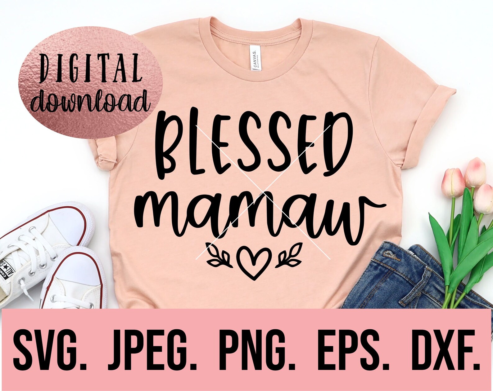Blessed Mamaw svg Most Loved Mamaw SVG Cricut Cut File | Etsy
