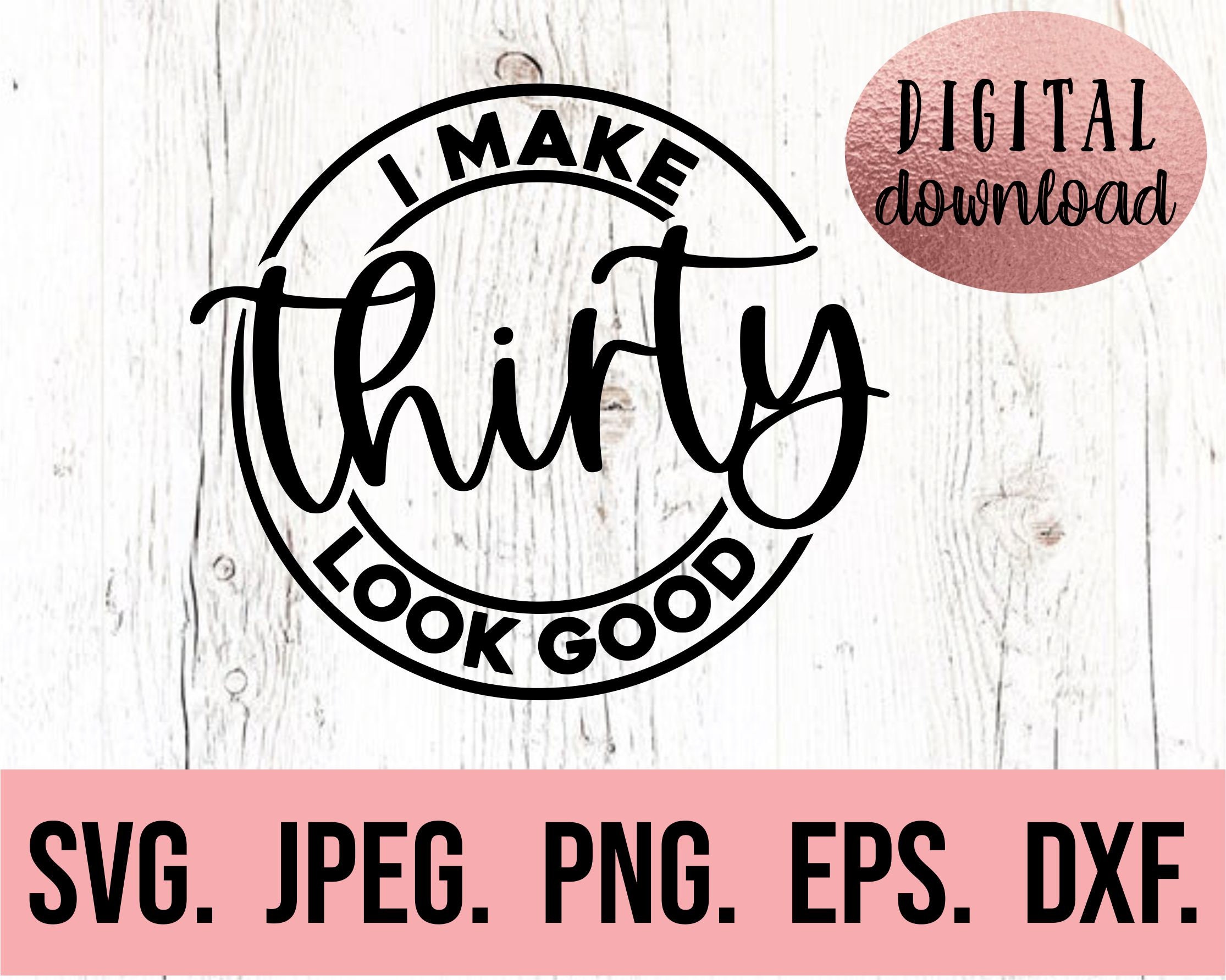 Prints thirty af svg digital download thirty svg birthday svg 30th ...