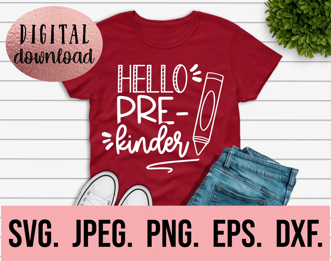 Hello Pre-kinder SVG Instant Download Cricut Cut File - Etsy