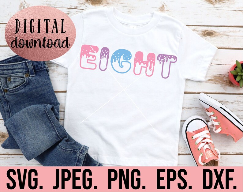 8th Birthday SVG Donut Birthday SVG Eight Birthday Girl - Etsy