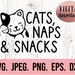 Cats Naps and Snacks SVG Cat Mom Digital Download Cricut Cut File ...