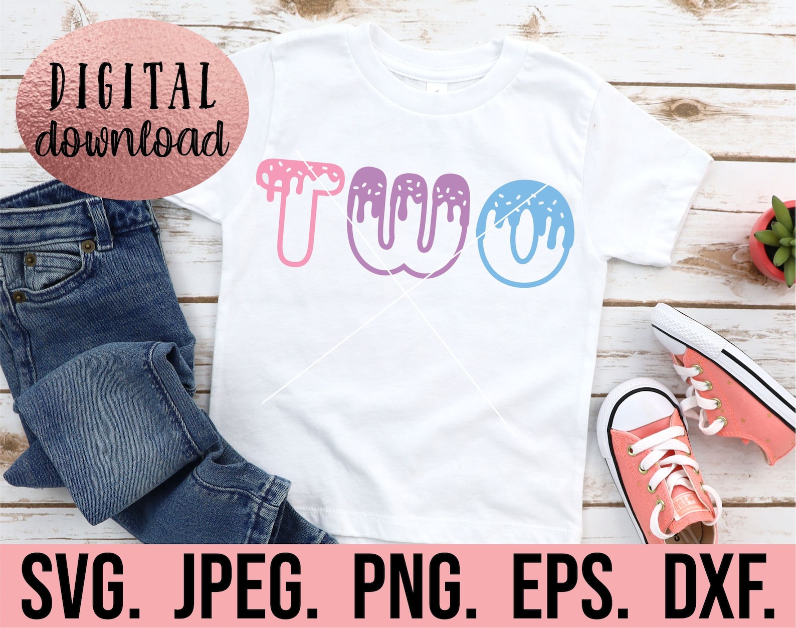 2nd Birthday SVG Donut Birthday SVG Two Birthday Girl | Etsy