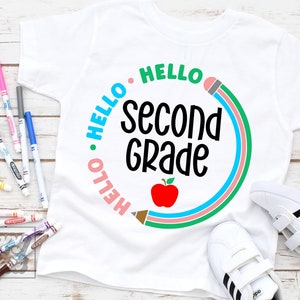 Hello Second Grade SVG - Hello Grade 2 Vibes - Instant Download ...