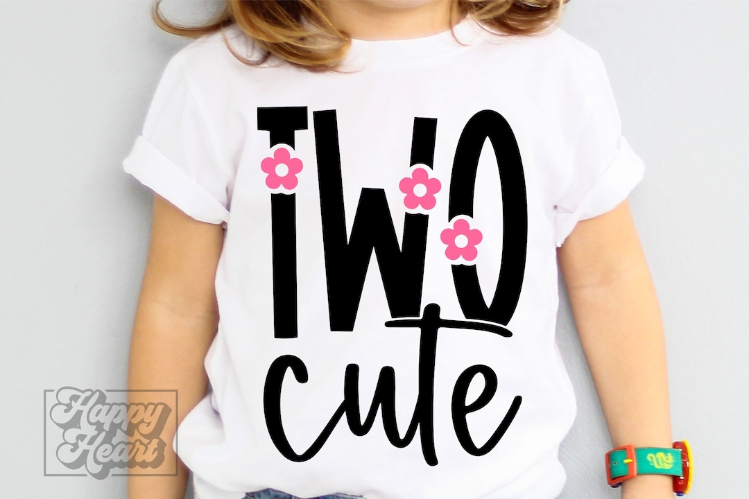 Two Cute SVG PNG - Second Birthday Girl - Cricut Digital Download - Two ...