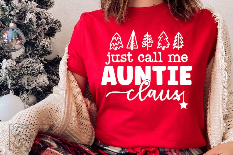 Auntie Claus SVG - Merry Auntie PNG Cricut File - Christmas Clipart ...