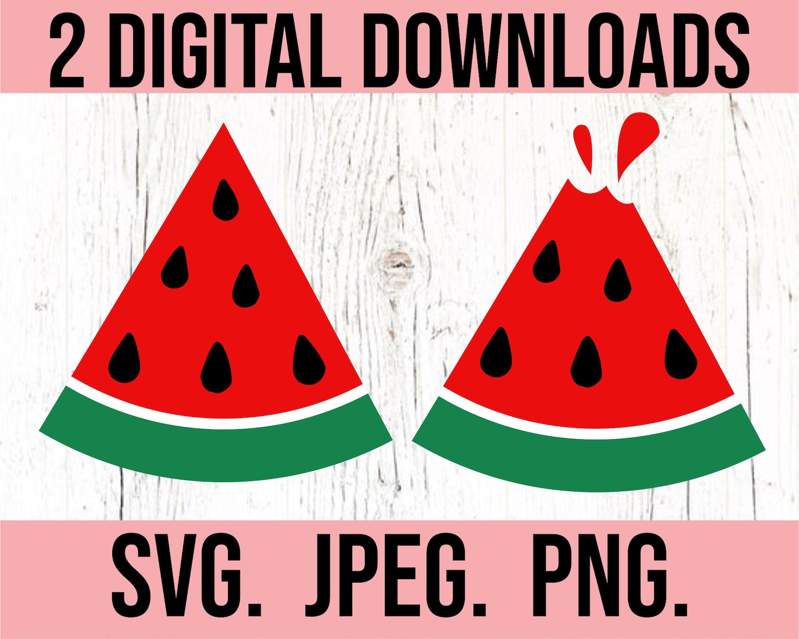 Watermelon Slice Clipart SVG Watermelon SVG Summer Fruit Png Digital ...