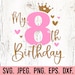 My 8th Birthday Girl SVG - Hello Eight SVG - Eighth Birthday SVG ...