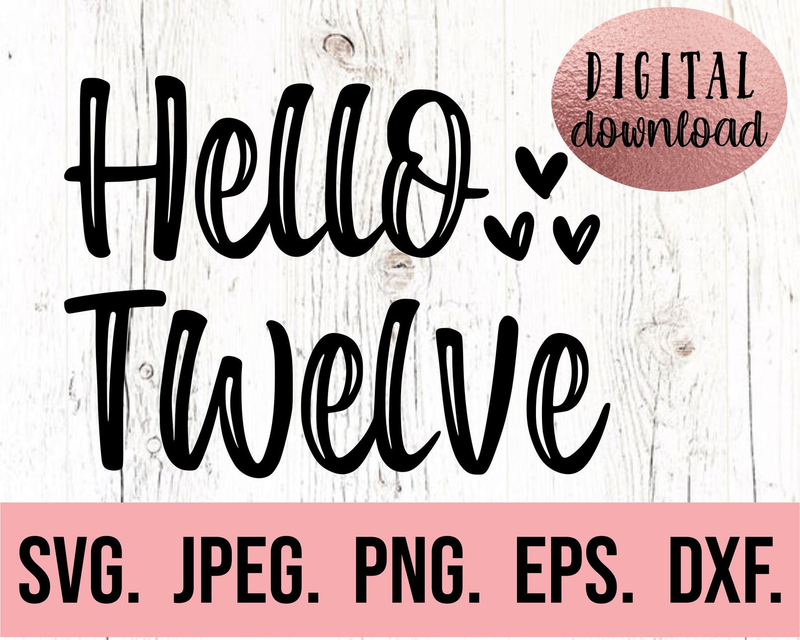 Hello Twelve SVG Twelve Fabulous Svg Twelve Birthday | Etsy