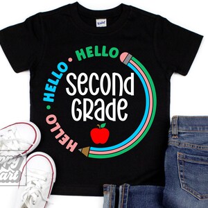 Hello Second Grade SVG - Hello Grade 2 Vibes - Instant Download ...