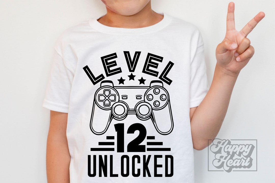 Level 12 Unlocked SVG - Twelve Birthday Gamer PNG - Instant Download ...
