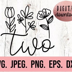 Two SVG - Second Birthday SVG - 2nd Birthday Girl - Digital Download ...