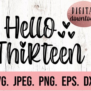 Hello Thirteen SVG - 13th Birthday SVG - Official Teenager Png ...