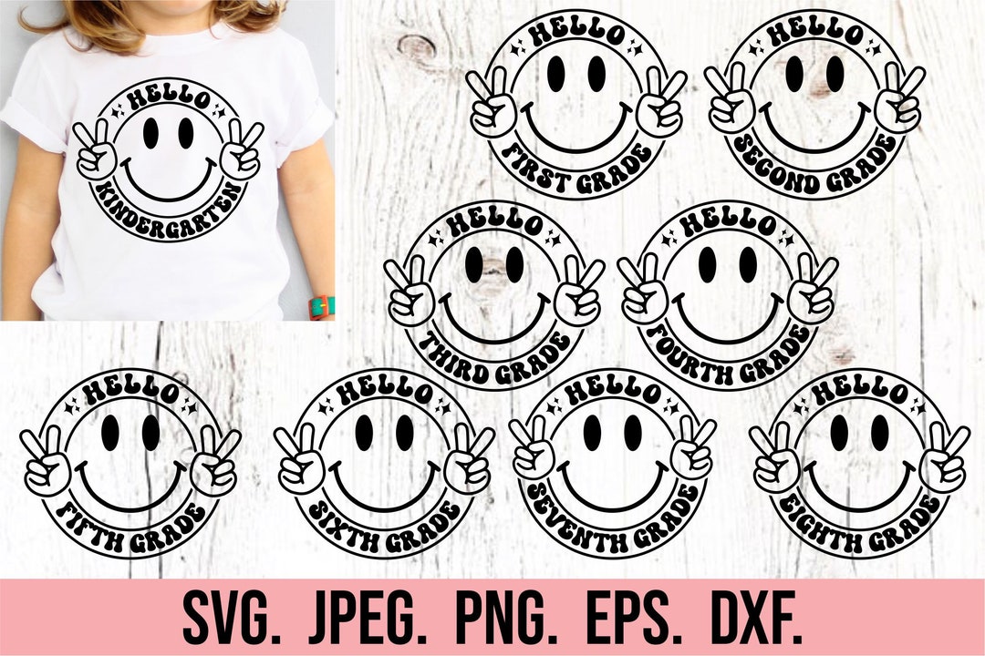 Back to School SVG Bundle - Hello Grade School SVG - Retro First Day of ...