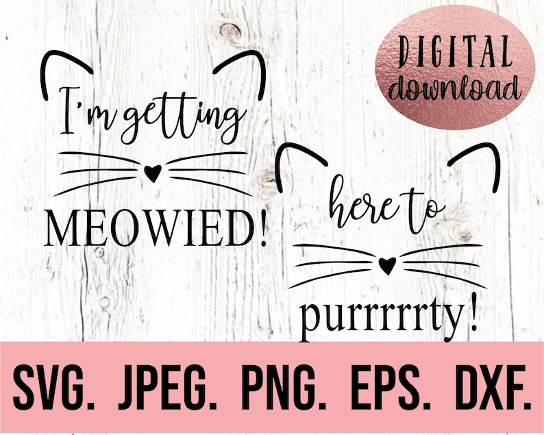 Im Getting Meowied Here to Purty SVG - Bride Png - Cat Bachelorette ...