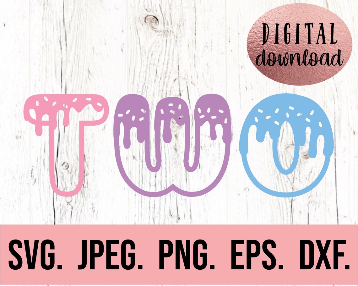 2nd Birthday SVG Donut Birthday SVG Two Birthday Girl | Etsy