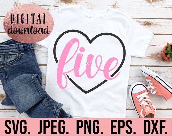 Five SVG Fifth Birthday SVG 5th Birthday Girl Shirt - Etsy