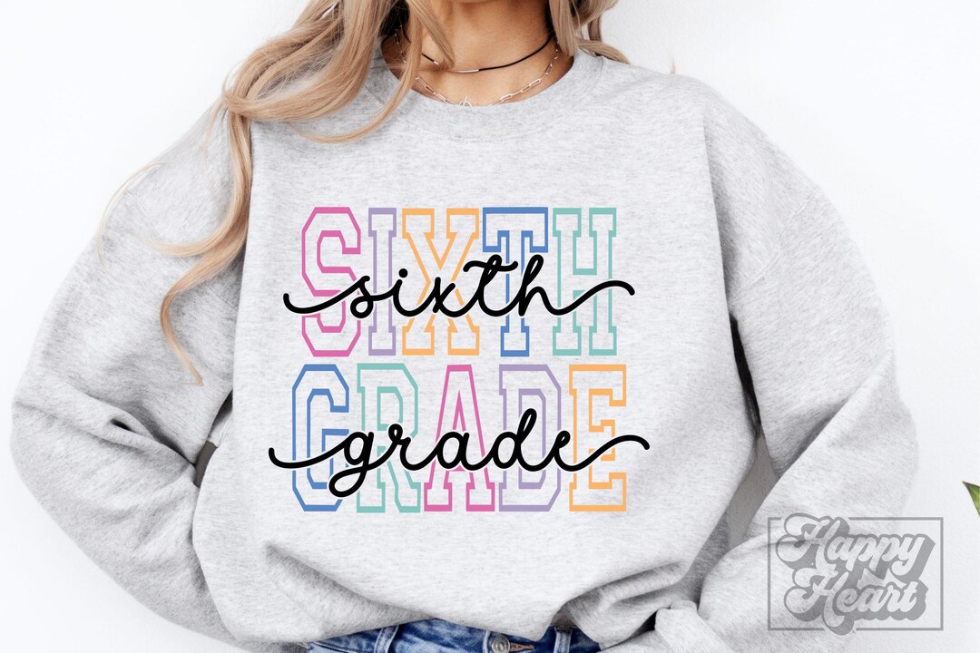 6th Grade Varsity Script Pastel SVG PNG - Back to School - Hello Grade ...