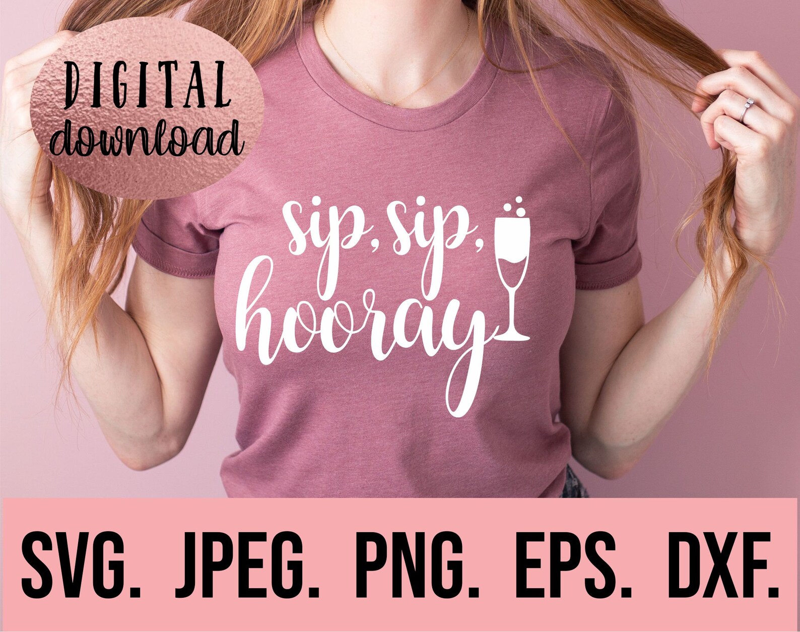Sip Sip Hooray SVG Instant Download Cricut Cut File Wine | Etsy