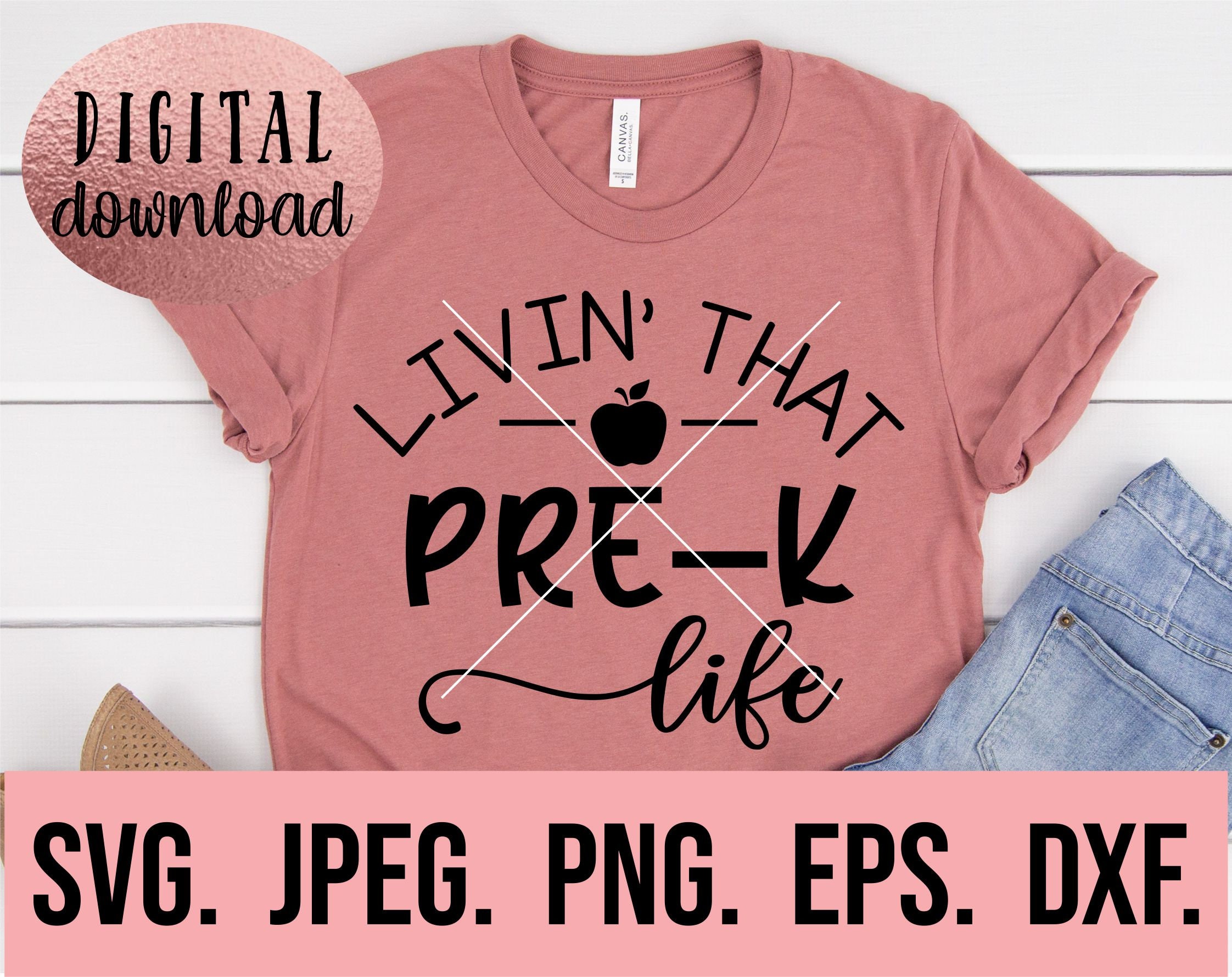 Livin That Pre K Life SVG Hello Pre-Kinder Instant | Etsy