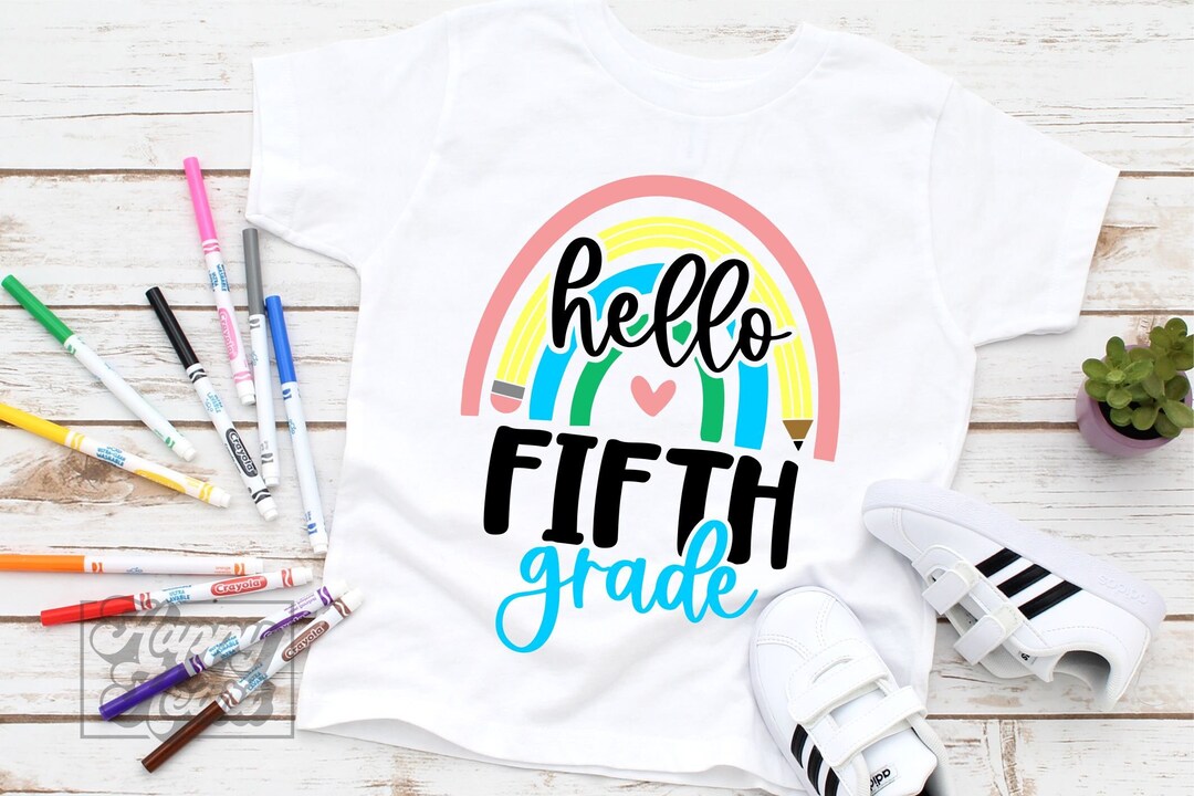 Hello Fifth Grade SVG - Hello Grade 5 Vibes - Hello 5th Grade - Cricut ...