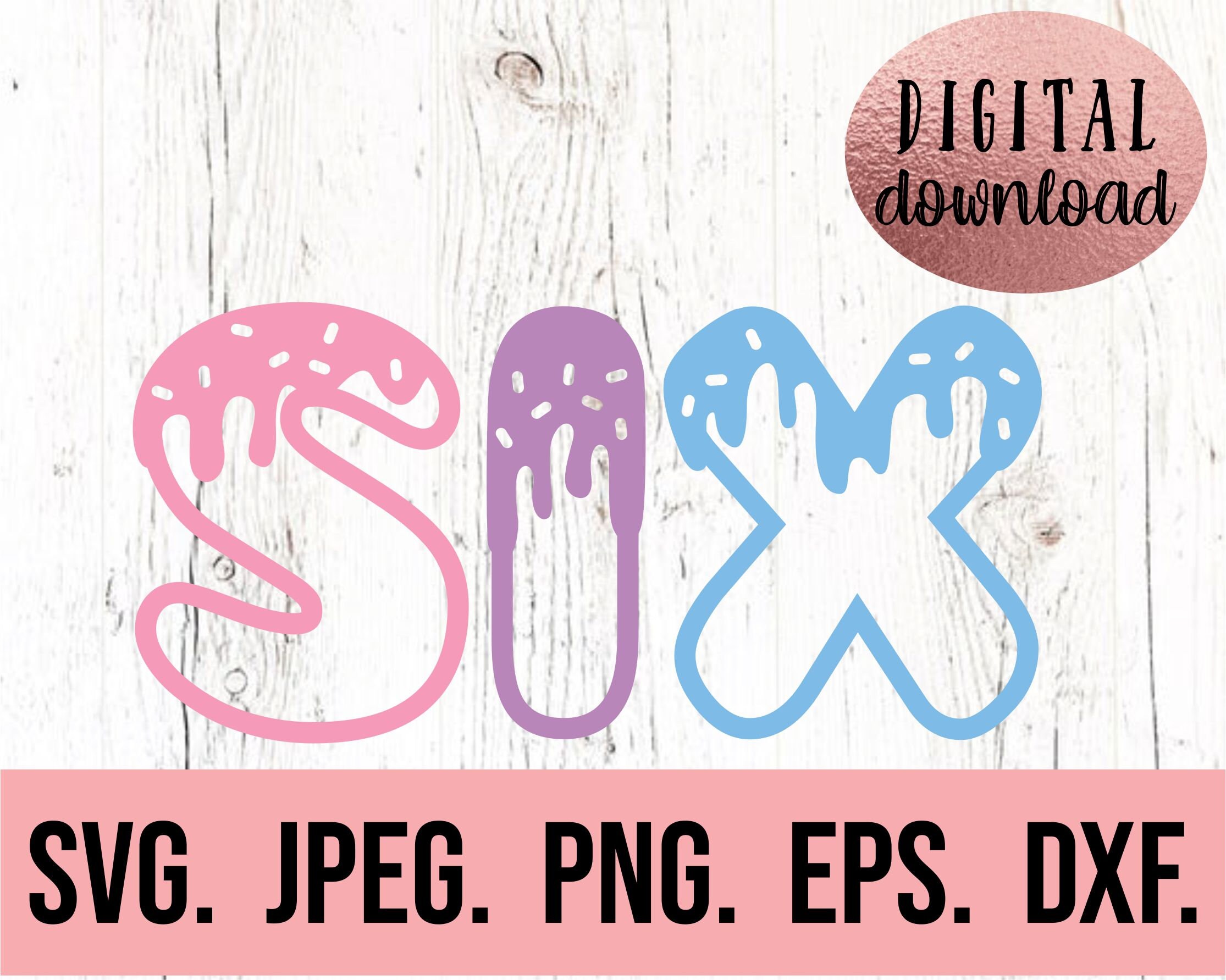 6th Birthday SVG Donut Birthday SVG Six Birthday Girl | Etsy