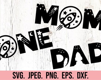Dad Space 1st Birthday SVG Outer Space Birthday SVG First Birthday Boy ...