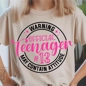 Thirteen SVG - 13th Birthday SVG - Official Teenager Png - Digital ...