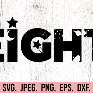 8th Birthday Boy Outer Space SVG - Instant Download - Cricut File - 8th ...