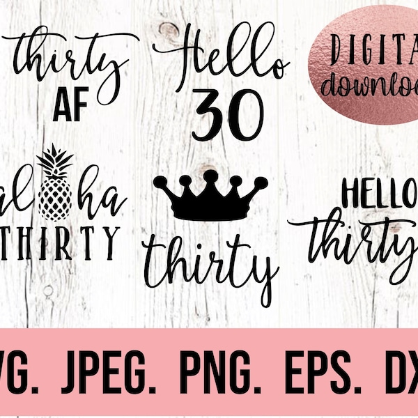 Thirty Svg - Etsy