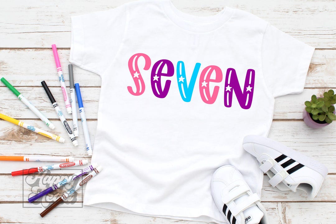 7th Birthday Girl SVG PNG Seven SVG Seventh Birthday Princess Cricut ...
