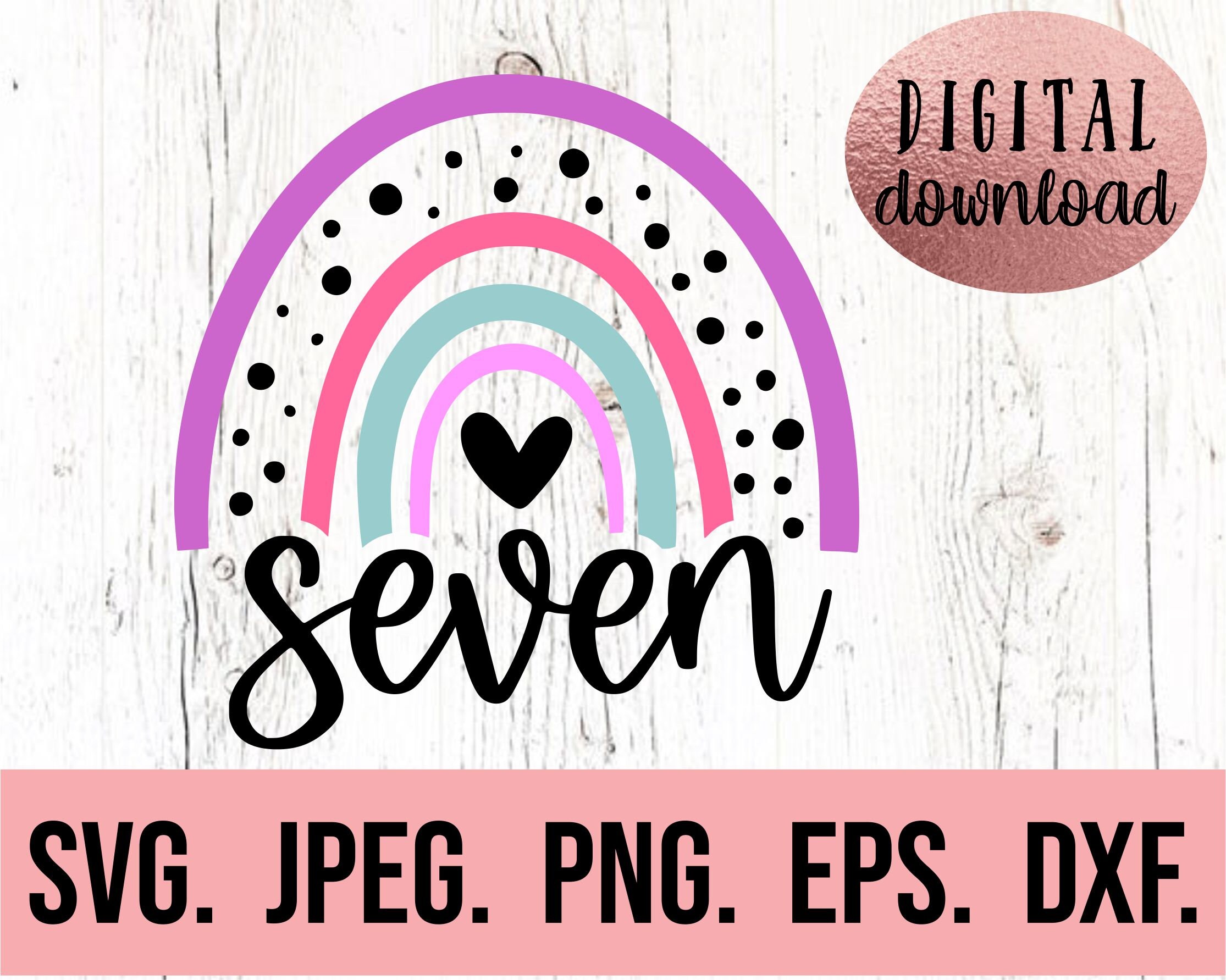 Seven Rainbow SVG Seventh Birthday SVG 7th Birthday Girl - Etsy Australia