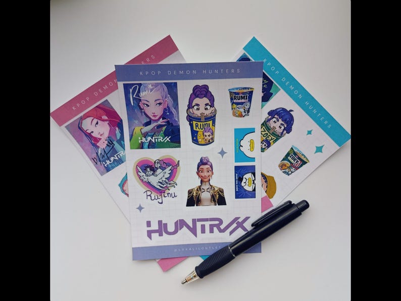 Kpop Demon Hunter Sticker Sheets | Huntrix Sticker | Chibi & Kawaii ...