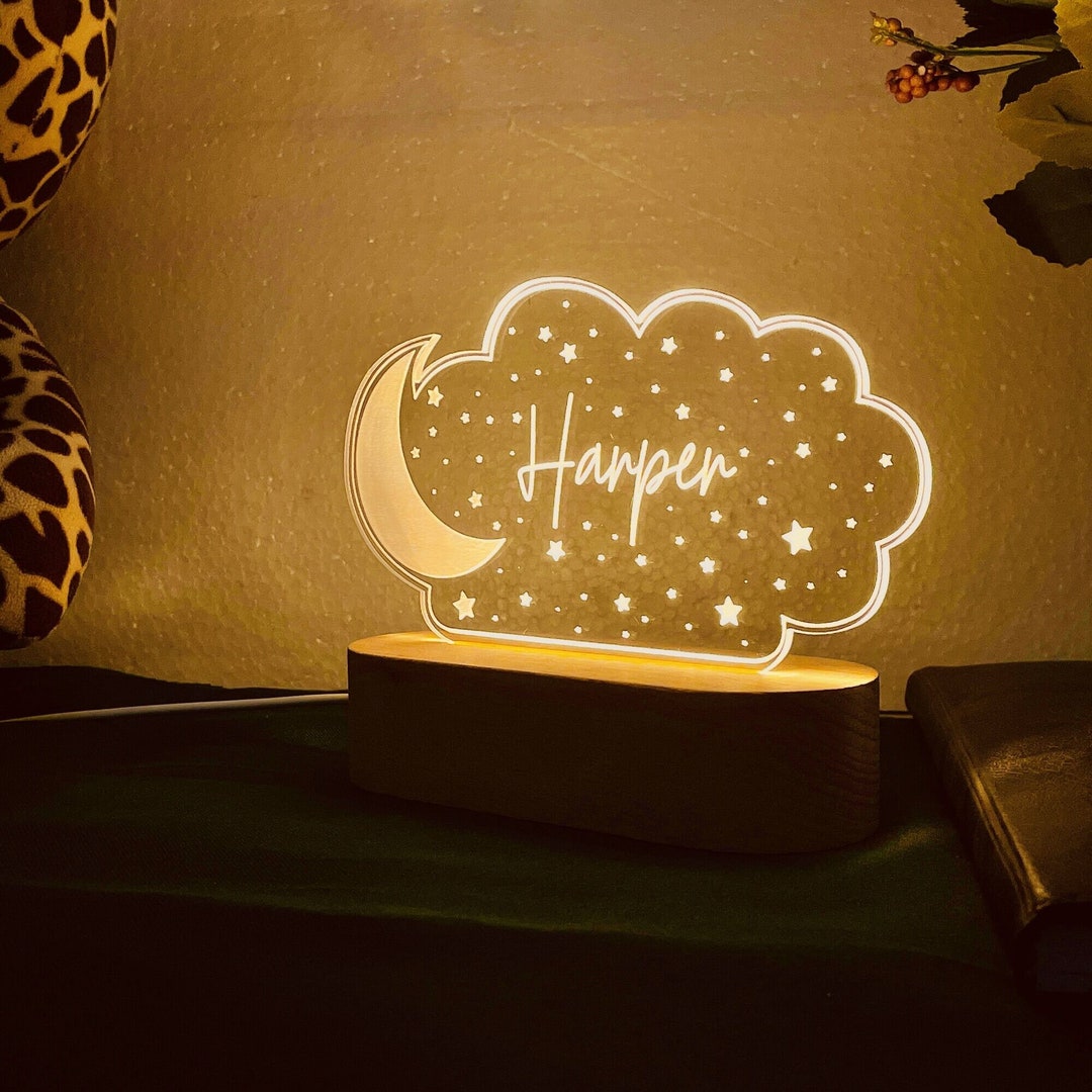 Baby Night Light Moon Star Gift Baby Shower Girl Gift Nursery Light ...