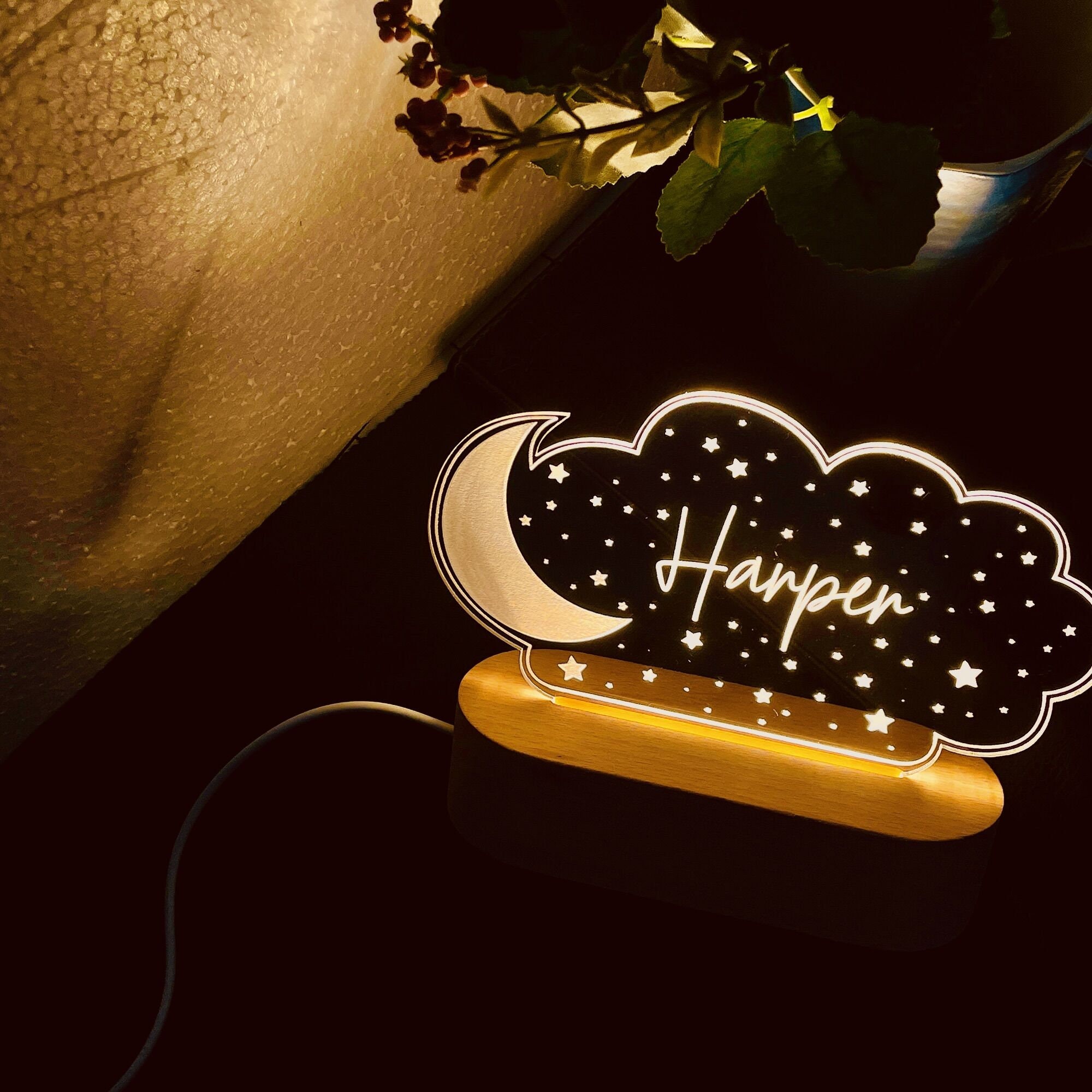Baby Night Light Moon Star Gift Baby Shower Girl Gift Nursery Light ...