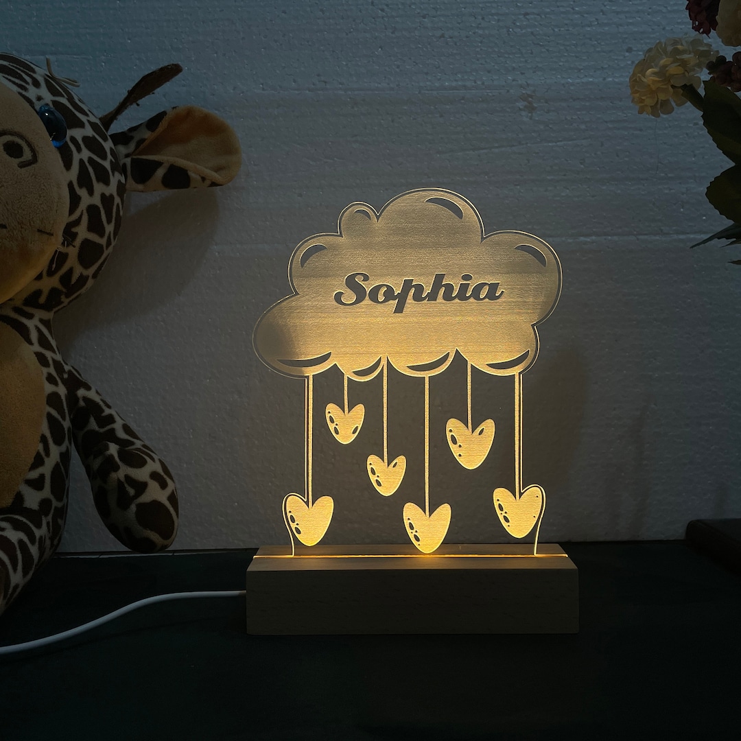 Baby Girl Night Light Personalized With Name, Nursery Decor, Custom ...