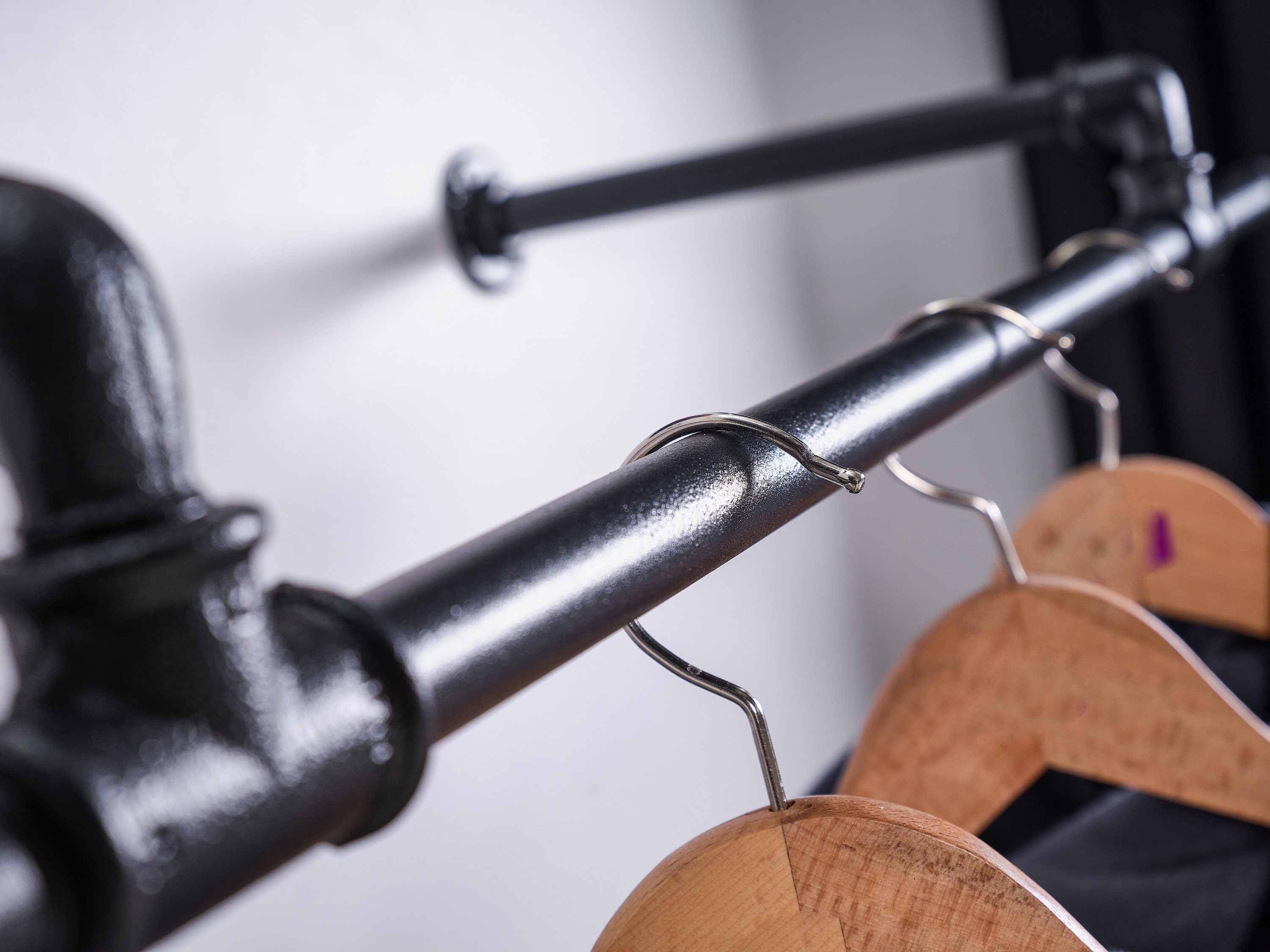Wall Mounted Clothes Rack, Industrial Clothing Rack, Pipe Clothes ...