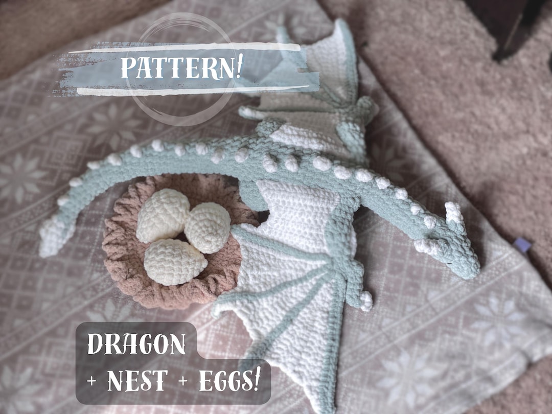 Mama Dragon + Egg and Nest Crochet Pattern - Etsy