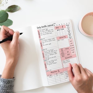 Daily Health & Food Journal | Medication, Calorie, Vitamins Tracker ...